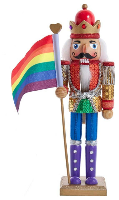 12" Wooden Gay Pride Nutcracker, 12'' - Holiday Accents And Figurines ...