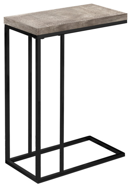 Monarch Modern Metal C-Shaped Accent Table With Beige And Black Finish ...