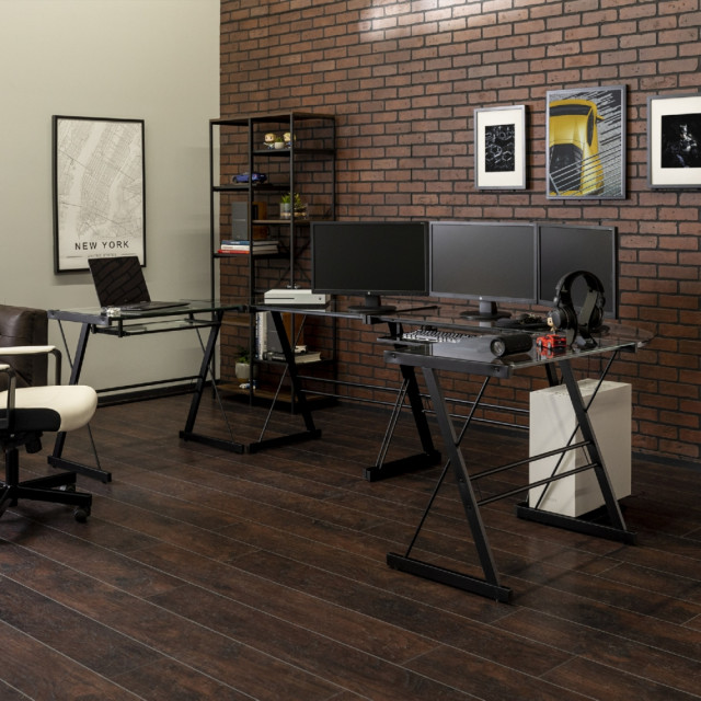 Z Frame Command Center Gaming Desk Station - Black - Contemporary ...