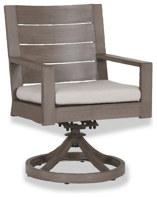 Sunset West Laguna Swivel Dining Chair With Cushions - Transitional ...