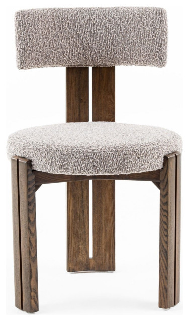 Modrest Sheridan Mid-Century Grey Fabric, Walnut Dining Chair ...