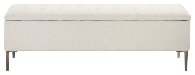 Ili Storage Bench Boucle White - Transitional - Accent And Storage ...