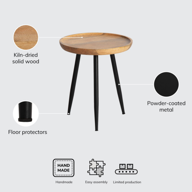 Chevery Small Tri Pin Side Table - Midcentury - Side Tables And End ...