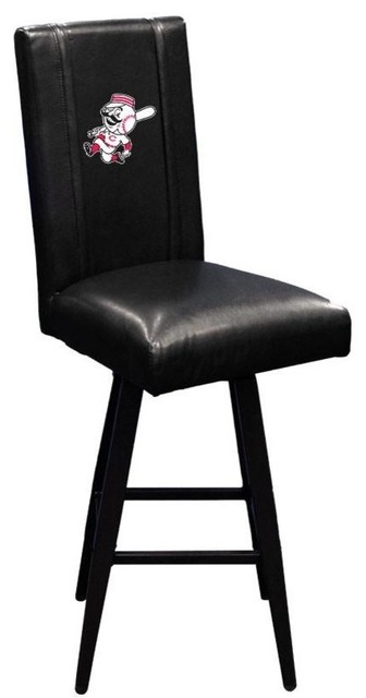 Cincinnati Reds Secondary Swivel Bar Stool With Black Vinyl ...