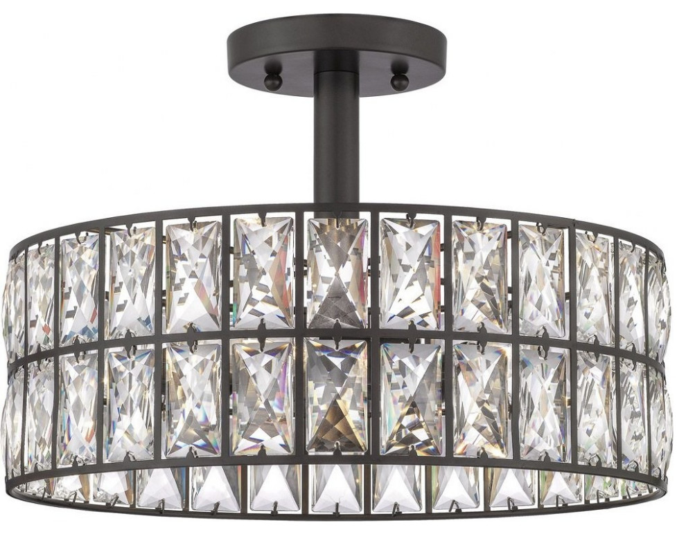 3 Light Semi-Flush Mount-Western Bronze Finish - Ceiling - Semi-Flush ...