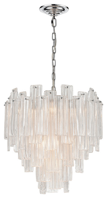 Elk Home D4297 Diplomat Staggered 10-Light Pendant, Chrome, Small ...