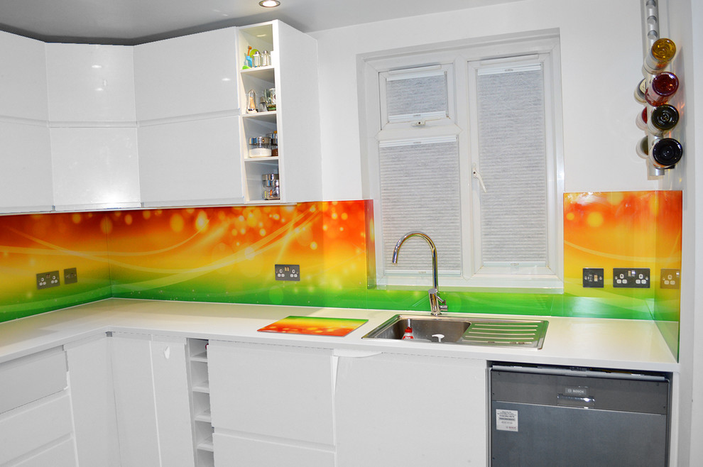 Custom Printed Gradient Design Glass Splashback - Modern - Kitchen ...