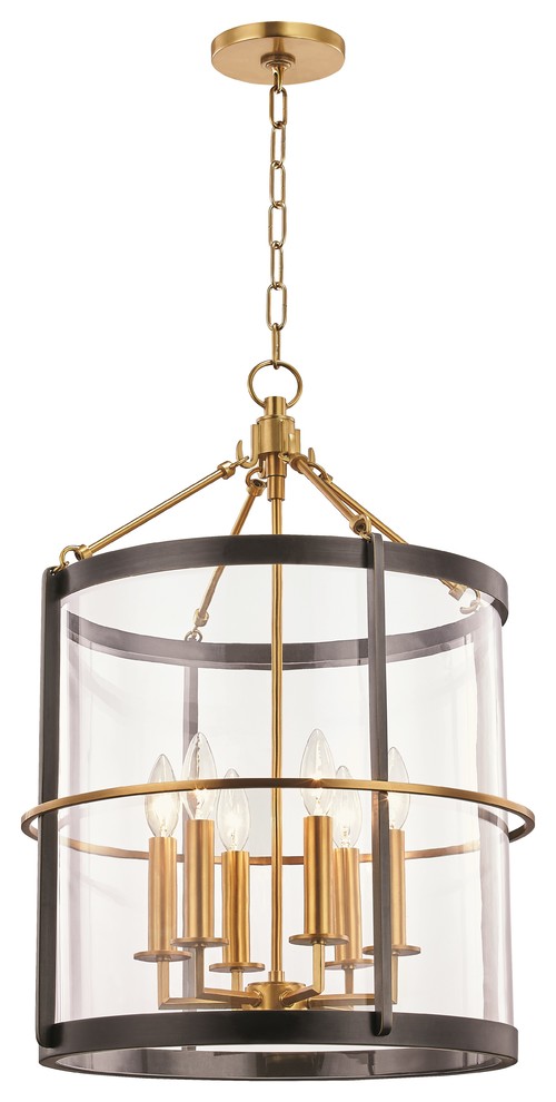 Ren 6-Light Large Pendant With Clear Glass Shade - Transitional ...