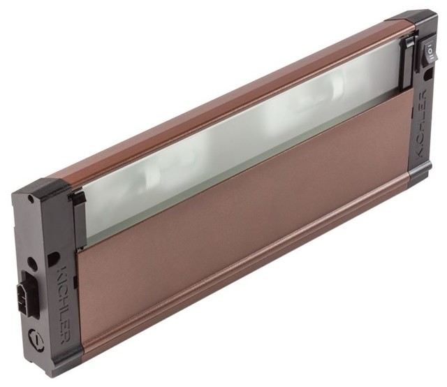 4U Series 12V 12" 2-Light Under Cabinet Bronze Textured Frosted Glass ...