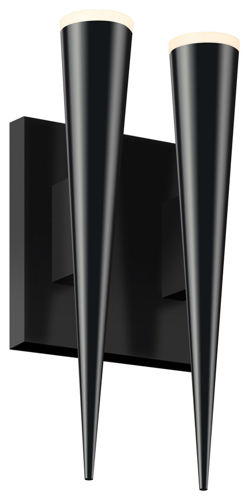 Micro Cone LED Double Cone Wall Sconce With Frosted Shade - Modern ...