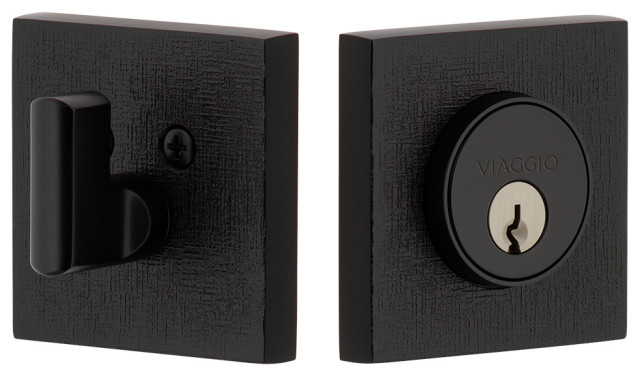Quadrato Linen Rosette Single Cylinder Deadbolt, 2.75" - Transitional ...