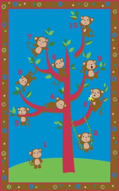 Ten Little Monkeys Rug - Contemporary - Kids Rugs - by KidCarpet | Houzz