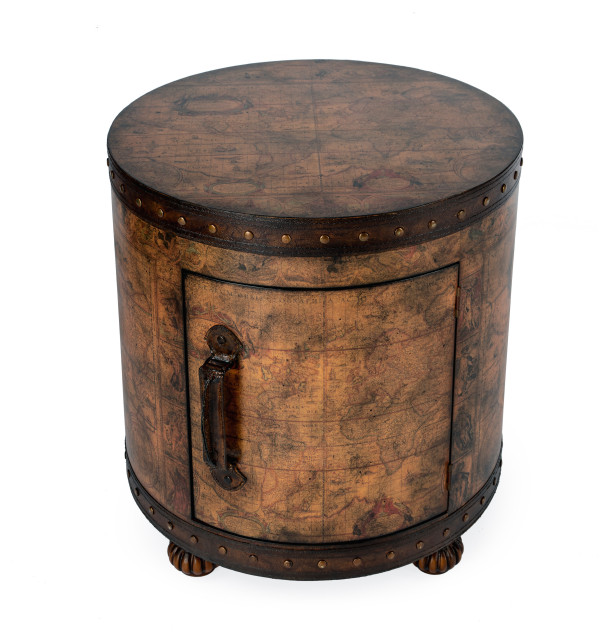 Butler Vasco Old World Map Duffel Table - Traditional - Side Tables And ...
