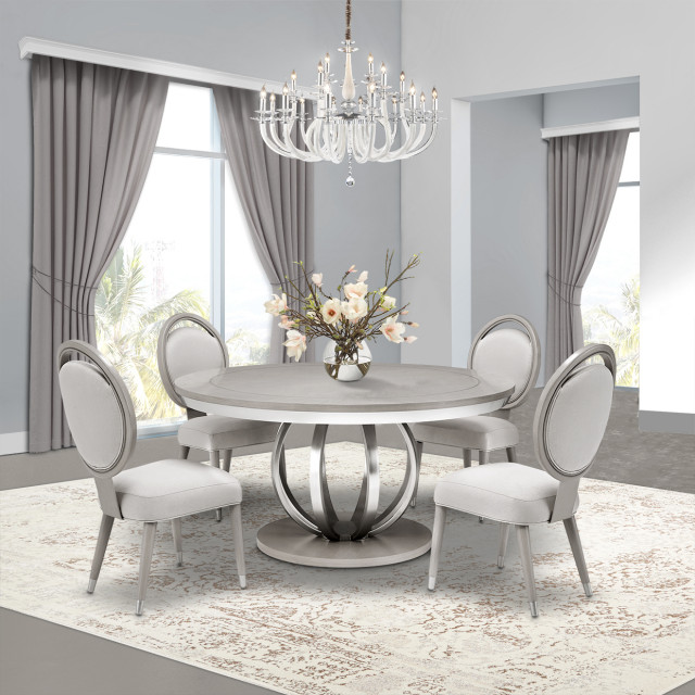 Eclipse Round Dining Table - Moonlight Gray - Contemporary - Dining ...