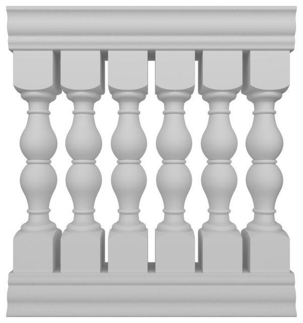 32"H x 10'L Fiberthane Avalon Balustrade Railing Kit, Style N, 42"H x 3 ...