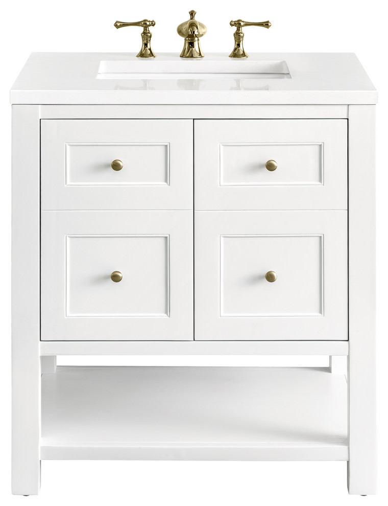 Breckenridge 30" Single Vanity, Bright White - Transitional - Bathroom ...