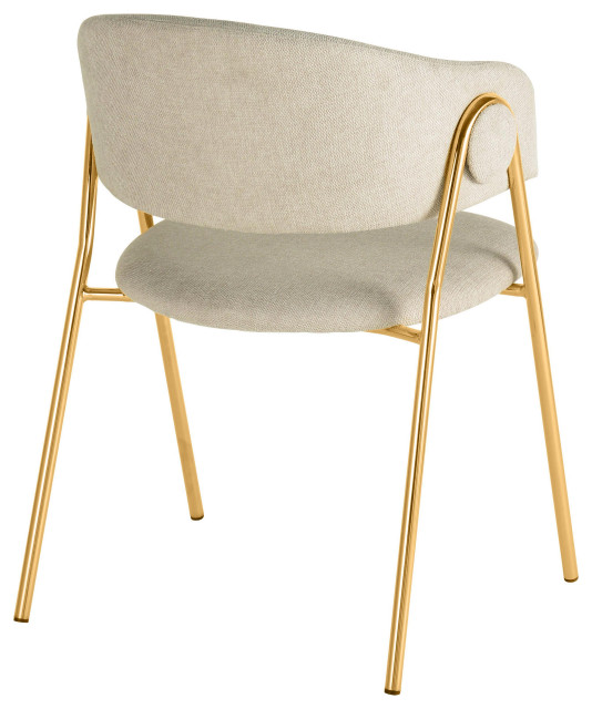 Lara Cream Upholstered Dining Chair - Set of 2 - Midcentury - Dining ...