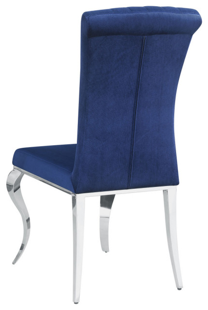 Carone 5-piece 61" Rectangular Dining Set Ink Blue and Chrome Dining ...