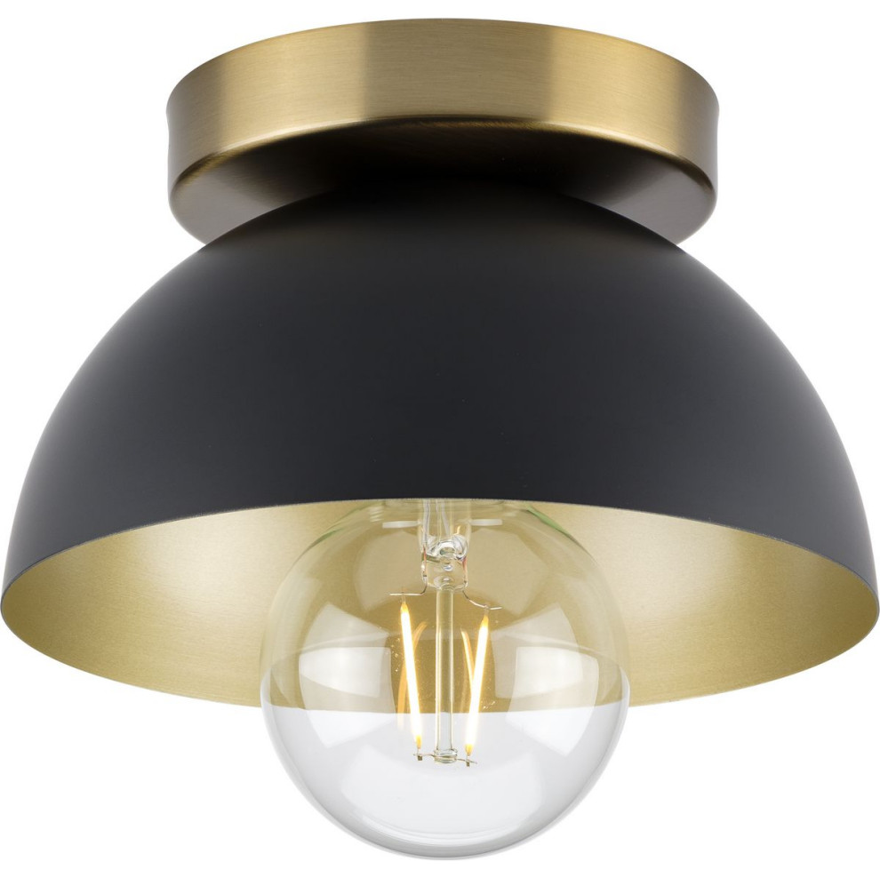1-Light Mid-Century Modern Flush Mount Light - Transitional - Flush ...