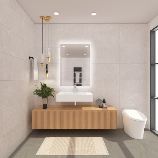 CastelloUSA Pyramid Solid Surface Wall Mounted Ramp Basin Sink, 30 ...