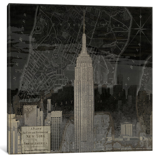 "Vintage New York In Black I" by Dylan Matthews, Canvas Print, 37x37x1 ...