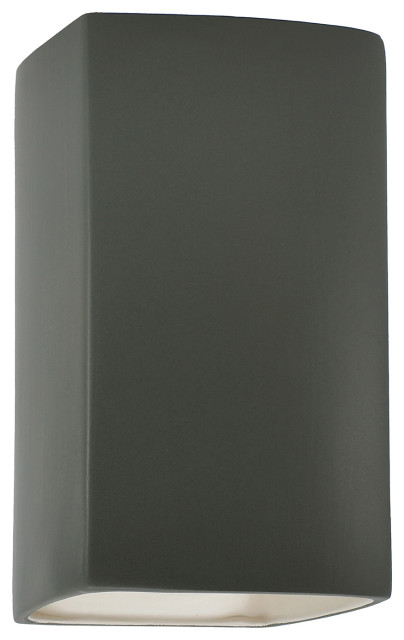 Ambiance Large Rectangle Outdoor Wall Sconce, Open, Pewter Green, E26 ...