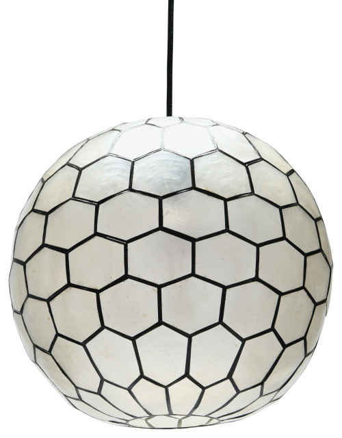 Capiz Honeycomb Ceiling Light, Small - Contemporary - Pendant Lighting ...