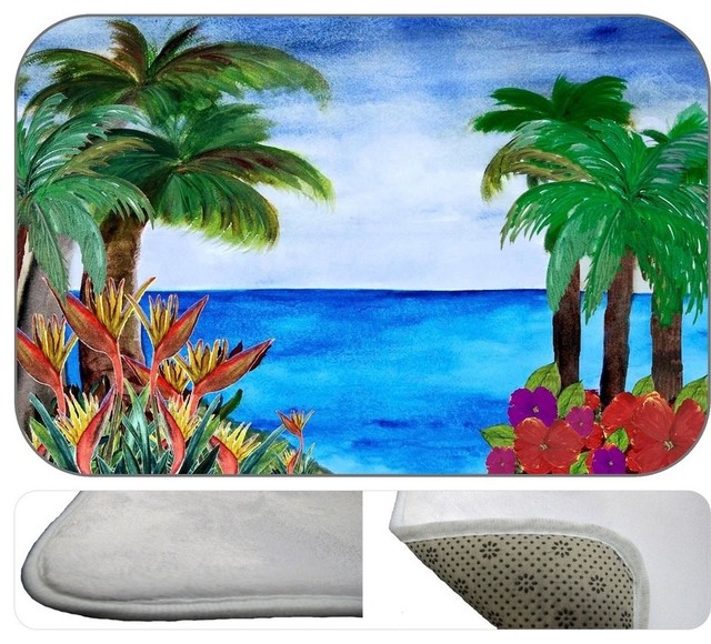 Tropical Beach Plush Bath Mat, 20"x15" - Tropical - Bath Mats - by ...