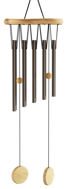 Metal and Wood Wind Chimes - 34.5-Inch Tuned Metal Chimes ...