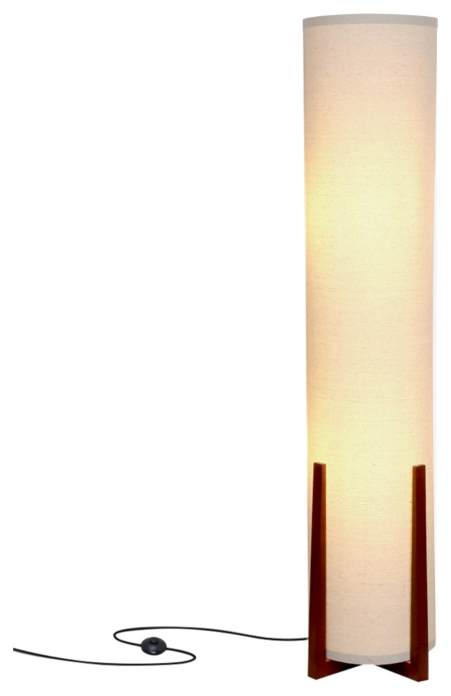 Brightech Parker LED Floor Lamp, Cylinder Drum Shade, Elegant Design ...
