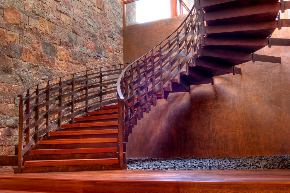 Sculptural Elliptical Grand Staircase - Transitional - Staircase ...