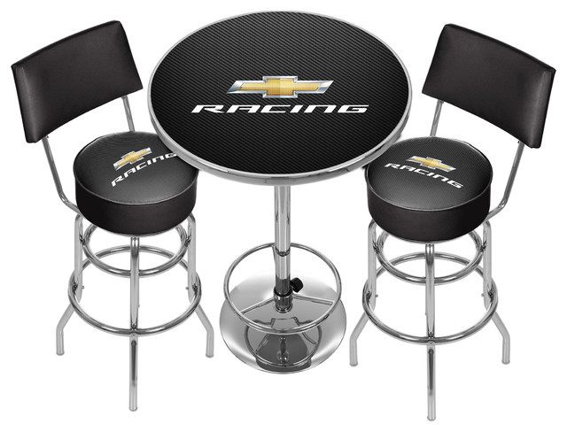 Chevrolet Racing Game Room Combo, 2 Stools With Back and Table, 30"x47 ...