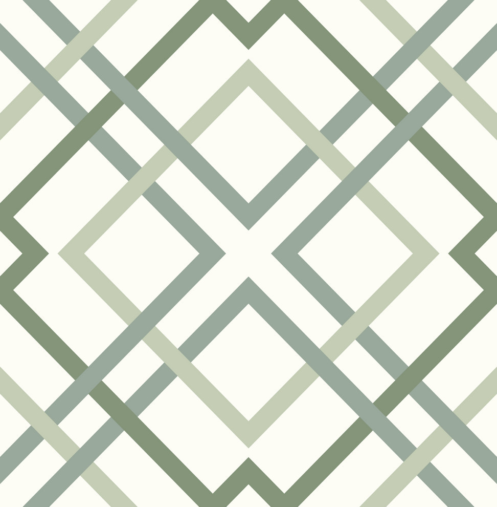 Saltire Emile Green Lattice Wallpaper, Sample - Contemporary ...