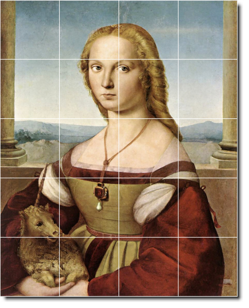 Raphael Women Painting Ceramic Tile Mural #234, 48" Wide x 60" High ...