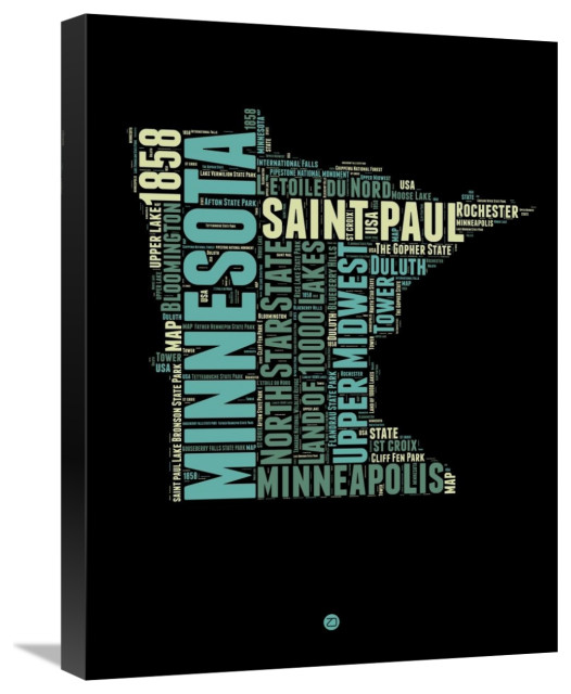 "Minnesota Word Cloud 1" Fine Art Print, 18" x 24" - Modern - Prints ...