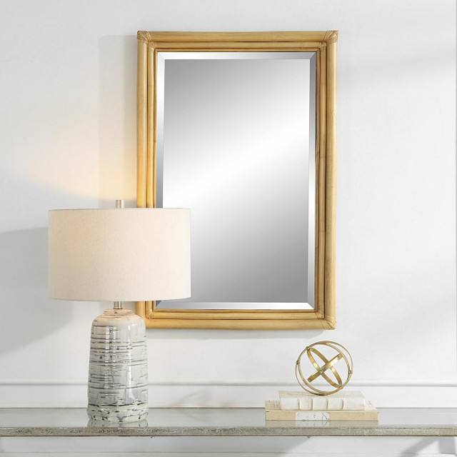 Drift Away Wall Mirror, Natural Rattan - Transitional - Wall Mirrors ...