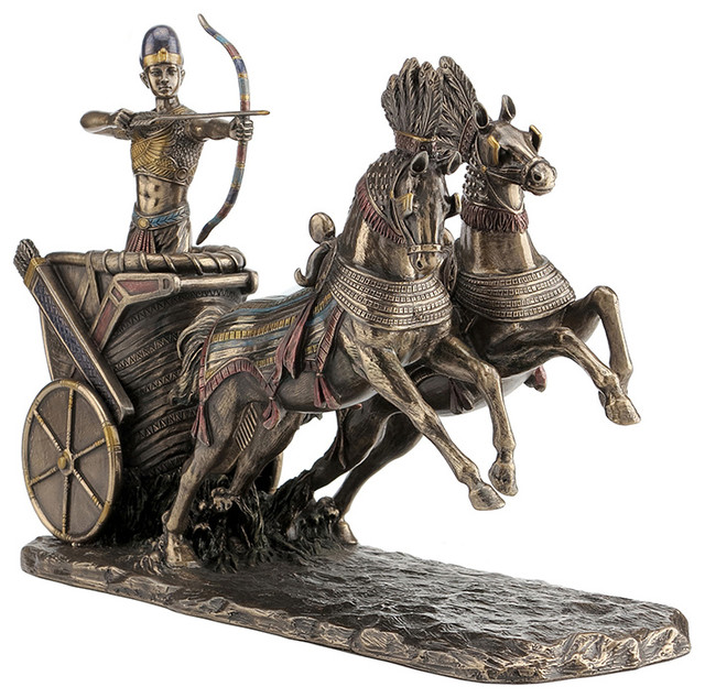 Egyptian Ramses Ii Shooting Arrow On Chariot, Egyptian Statue ...