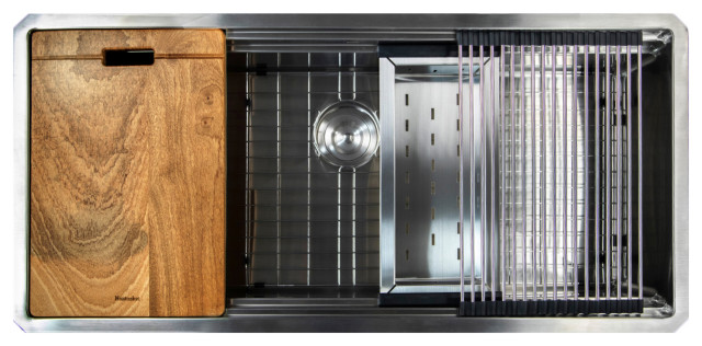 Nantucket Sinks' SR-PS-4220-16 Stainless Steel Workstation Sink ...