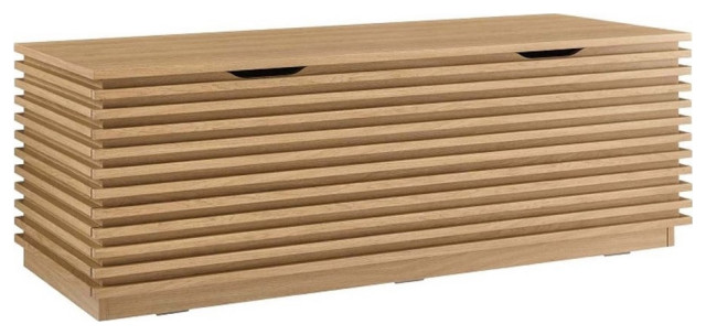 Modway Render Particleboard and Laminate Storage Bench in Oak ...