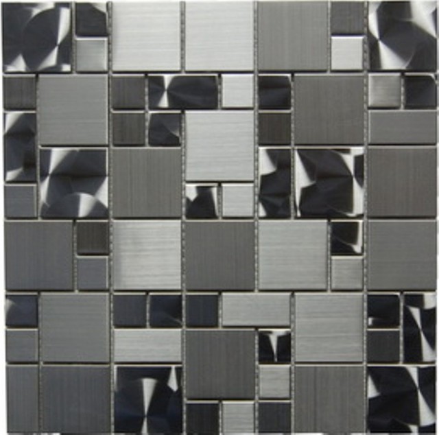 Stainless Steel Magic Pattern Mosaic Blend Tile, 12"x12", Set of 50 ...