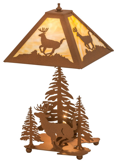 22H Lone Deer Table Lamp - Rustic - Table Lamps - by Meyda Lighting | Houzz