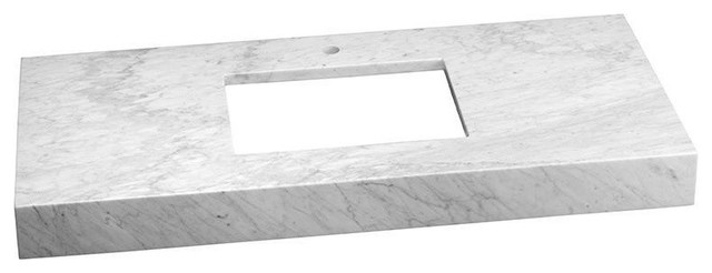 Ronbow 36"x22" Wide Appeal Marble Vanity Top With 8" Spread, Carrara ...