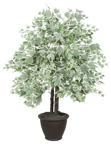 Vickerman TBU1640-RB 4' Artificial Silver Maple Bush Brown Plastic ...
