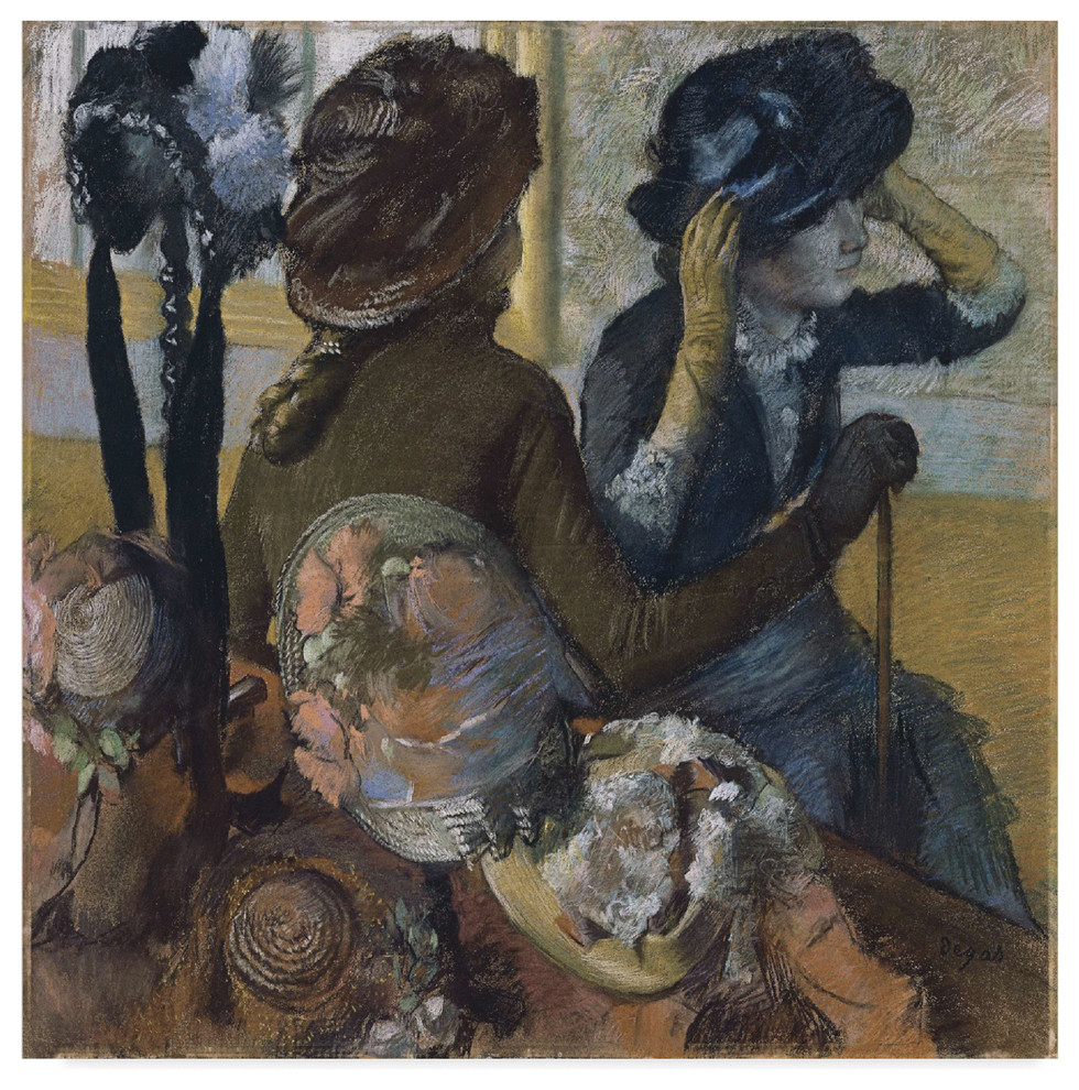 Edgar Degas 'At The Milliners' Canvas Art, 14"x14" - Traditional ...