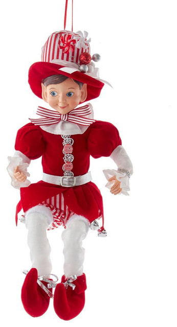 Kurt Adler 15" Kringle Klaus Peppermint Elf Ornament, 15" - Christmas ...