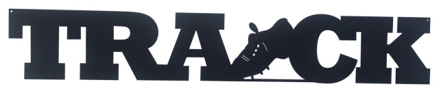 Track Word Metal Sign and Wall Art Decor - Contemporary - Metal Wall ...