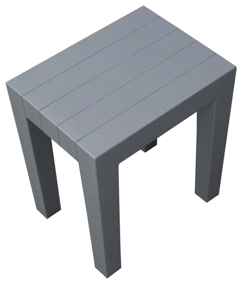 Set of Two Macizo Gray 15" Premium Plastic Shower or Outdoor Benches ...