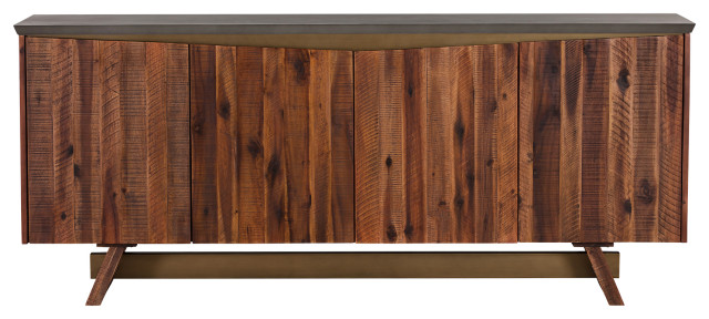 Picadilly 4 Door Sideboard Buffet in Acacia Wood and Concrete - Rustic ...