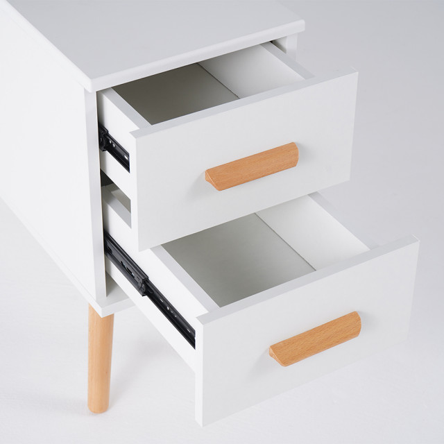 Rectangle End Table with Drawers Modern Sofa Side Table for Living Room ...