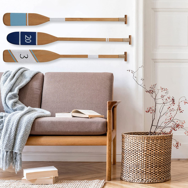 3 Piece Boat House Oar Set - Beach Style - Wall Accents - by Whole ...